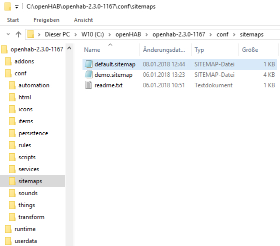 Sitemap creation - first time user - Beginners - openHAB Community