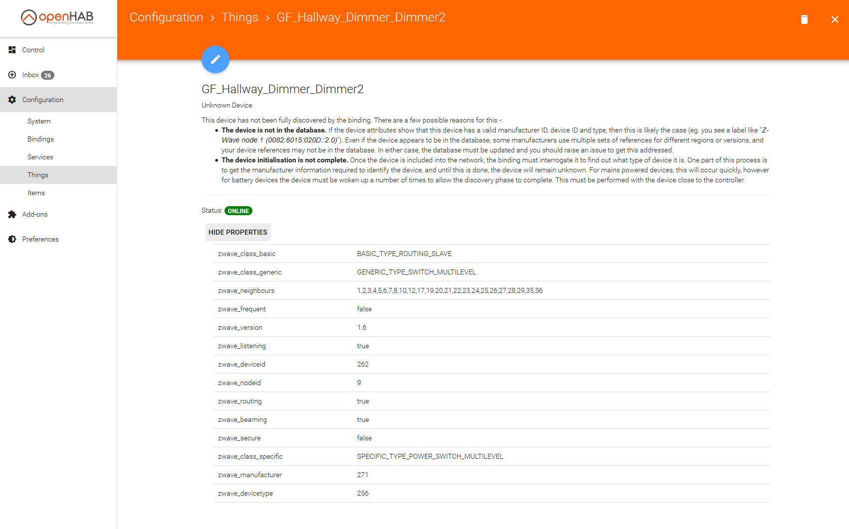 Duplicate Things when manually adding things using text file config - Bindings - openHAB Community