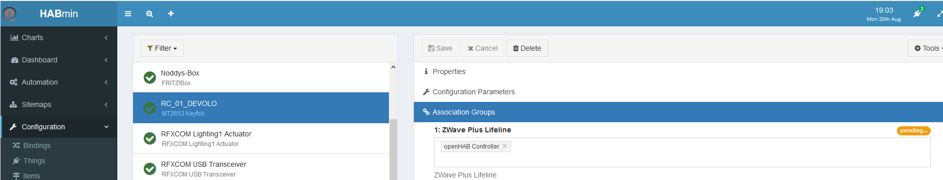 [SOLVED] Openhab 2.4 zwave thing items not updated - Bindings - openHAB Community
