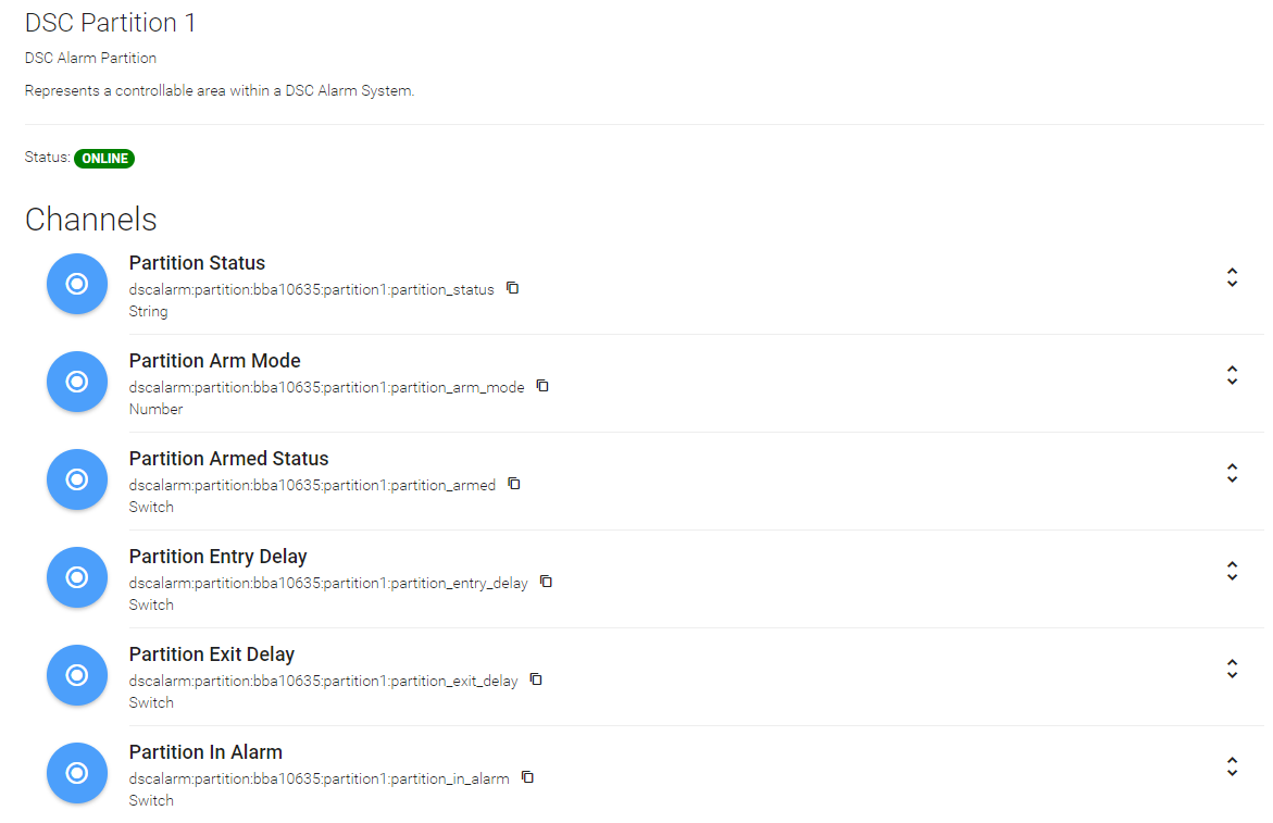 Is there a DSC item (switch) that get turned on when the alarmed is ...