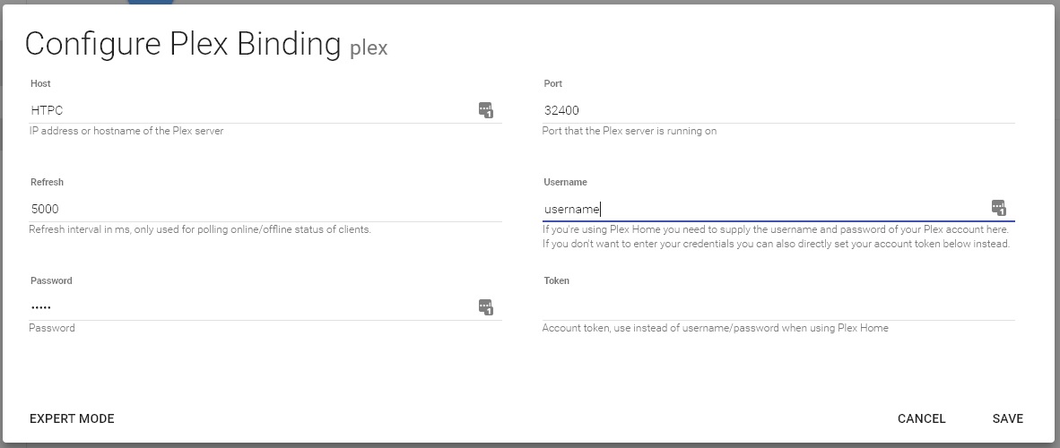 Plex binding setup - Beginners - openHAB Community