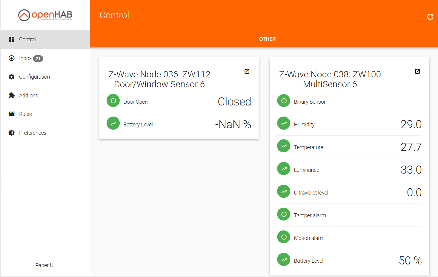 Aeotec Multisensor 6 - motion sensor not working - Bindings - openHAB Community